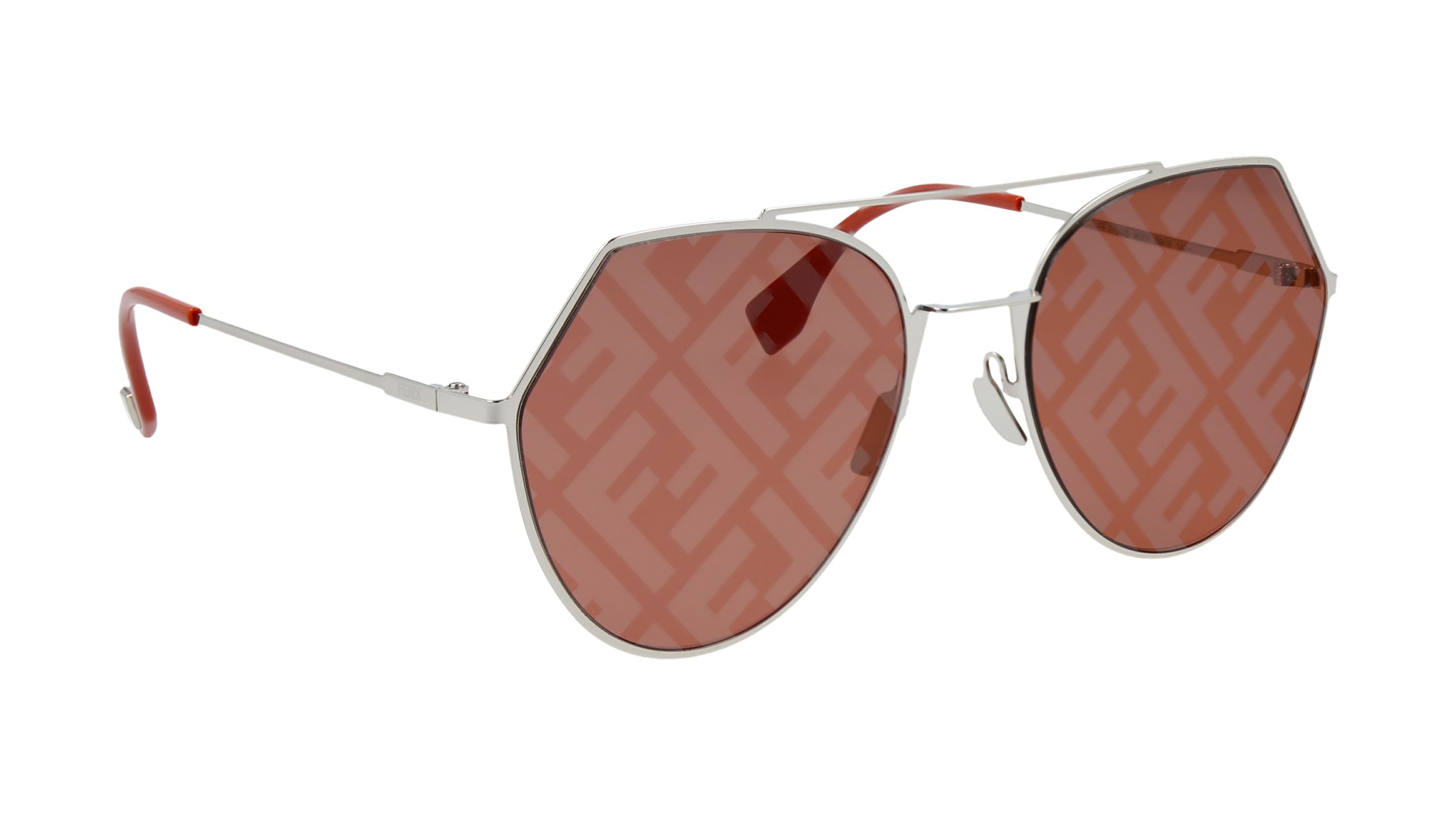 نظارة شمسية ماركة فيندي 0194 55 اللون C : 9CI 7Y فضي و احمر